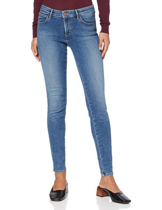Wrangler Damen Skinny Skinny Jeans W28KRF, Gr. W25/L32, Blau (Perfect Blue 17P)