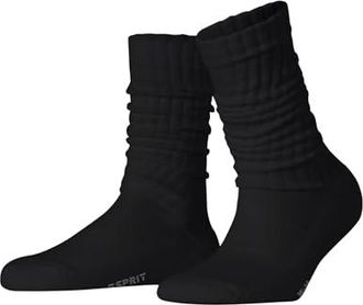 Esprit Scrunch Tennis W So coton unies 1 paire, Chaussettes Femme, Noir Black 3000, 35-38