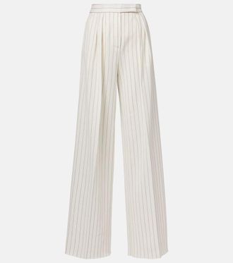 Max Mara Pantalon droit Clarion en coton et lin