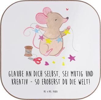 Mr. & Mrs. Panda Untersetzer Gläser Die Freude an der Kreativität entdecken - Geschenk, Welt erobern, Ideen, Tischuntersetzer, gläseruntersetzer, Tassenuntersetzer, St