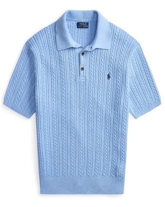Ralph Lauren Strick-Poloshirt in Zopfstrickmuster in