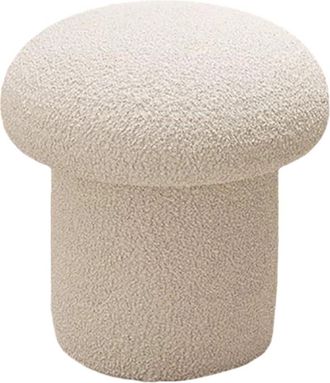 Generic Fu&szlig;hocker aus Holz, Pilz, f&uuml;r Make-up, Wohnzimmer und Schlafzimmer, 37 x 43 cm, Wei&szlig;