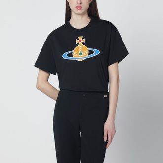 Vivienne Westwood Black oversized T-shirt with Orb print
