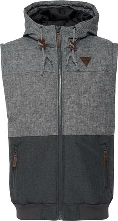 Indicode Lecter Herren Weste Outdoor-Weste mit Kapuze, Größe:M, Farbe:Grey Mix (914)