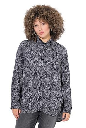 Ulla Popken gs1 data protected company 4069787000005 Hemdbluse,schlangendruck T-Shirt, Gris Graphite, 50-52 Femmes
