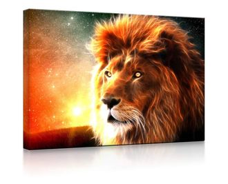 Lightbox Multicolor | Bild mit LED Beleuchtung | Löwe Abstrakt Art | 100x70 cm | Front Lighted