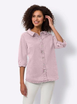 Heine Klassische Bluse Jeansbluse 3/4-Arm