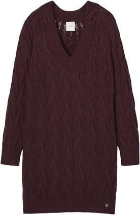 Calvin Klein Robe pull en maille torsad&eacute;e