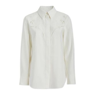 Chlo&eacute; Seidenhemd mit Broderie Anglaise - - Blouses & Shirts - Damen - Wei&szlig; - XS