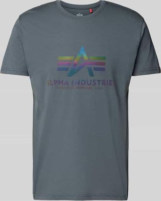 Alpha Industries T-Shirt mit Label-Print Modell Rainbow
