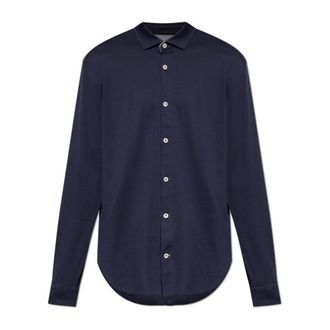 Eleventy Hemd mit Kontrastbesatz aus Baumwolle - - Shirts - Herren - Blau - XL