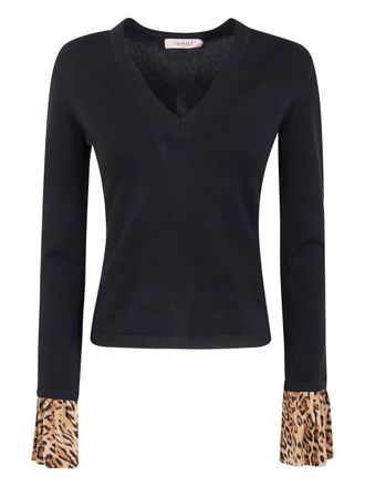 Twin-Set pull à poignets volantés - Noir