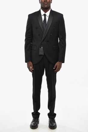 Corneliani CODE Zweireiher aus Wolle mit Schalkragen aus Satin Corneliani