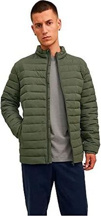 Jack & Jones Veste matelassée légère pour Hommes Blouson de Transition rembourré sans Capuche JJERECYCLE, Couleurs:Vert-3, Taille de Veste:M