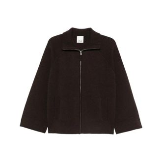 Allude Rei&szlig;verschluss-Strickjacke mit Stehkragen - - Knitwear - Damen - Braun - XS