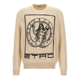 Etro Logo Embroidery Sweater - - Knitwear - Herren - Beige - 2XL