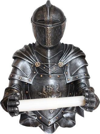 Nemesis Now Sir Wipealot Toilettenpapierhalter, 33 cm, Polyresin, silberfarben