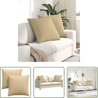 vidaXL vidaXL Cordstoffkissen - Sofakissen 2 St&uuml;ck Grau-Gr&uuml;n 60 x 60 cm Cordstoff