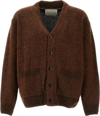 Original Vintage Langer Strickcardigan aus Filzwolle - - Knitwear - Herren - Braun - S