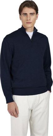 Paul & Shark Homme, Pulls, Bleu, Taille: 2XL Pull Col Montant Demi-Zip