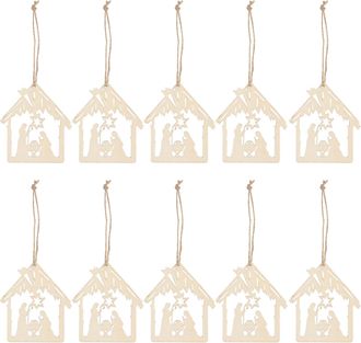 BESPORTBLE 20 St&uuml;ck Weihnachtskrippe, Weihnachtsschmuck, Holz-H&auml;ngeornamente, Krippe, Weihnachtsbaumschmuck, Andenken, die Geburt Jesu, religi&ouml;ses Geschenk f&uuml;r F