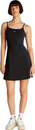 Tommy Jeans Damen Kleid Essential Strap Flare schmale Träger, Schwarz (Black), XL