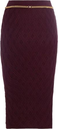 Elisabetta Franchi Femme, Jupes, Rouge, Taille: 38 FR Jupe en maille avec losanges et d&eacute;tails bijoux