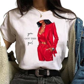 Keephen Chic Mode Filles Impression 3D T-Shirts pour Femmes Casual &Eacute;t&eacute; Manches Courtes Col Ras du Cou Pullover Blouse Tops