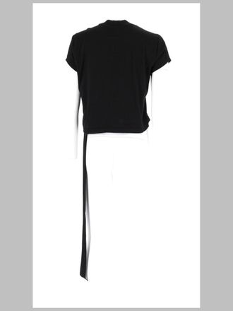 Rick Owens Womens Cropped Cotton T-Shirt Black T-Shirts And Polos