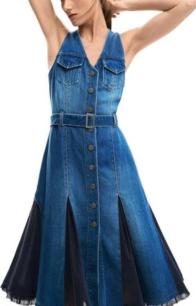 Desigual robe midi en jean bleue