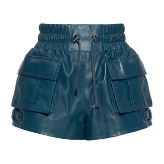 Balmain Lammleder-Shorts - - Shorts - Damen - Blau - 2XS