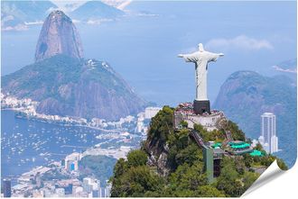Islandburner Prime Bild Poster Cristo Redentor und Zuckerhut in Rio de Janeiro Brasilien Premium Bilder Fotodruck