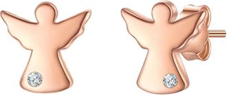 Glanzst&uuml;cke M&uuml;nchen Ohrringe - Sterling Silber Ohrstecker Lab Grown Diamond Engel - Gr. unisize - in Quarz - f&uuml;r Damen