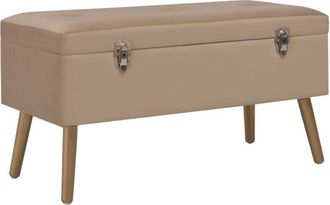 vidaXL Bank mit Stauraum 80 cm Beige Samt Vidaxl