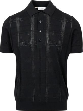 Paolo Pecora Homme, Tops, Noir, Taille: 2XL Polo en Soie et Coton