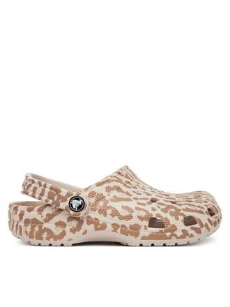 Crocs Pantoletten Classic Pop Animal Clogs 214153 Beige