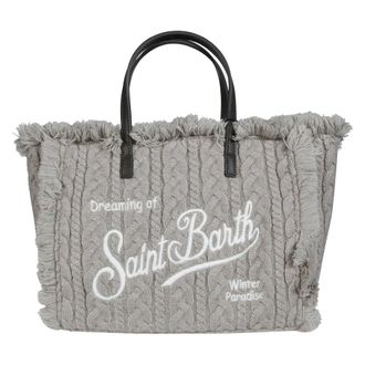 MC2 Saint Barth Colette Woll-Geflochtene Handtasche mit Riemen - - Bags - Damen - Grau - ONE SIZE
