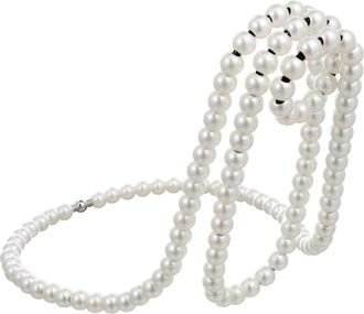 Cabilock DIYEAH Kreatives Schwebendes Weinregal aus Eisen mit Perlenketten Design Stilvolle Aufbewahrung und Dekoration für Zuhause Bar Restaurant Eleganter Fl