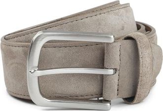 Suitable Ceinture en cuir - Daim - Largeur : 4 cm - Pour homme, Taupe, beige, 105 cm
