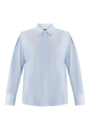 Dreimaster Dreimaster Langarmbluse Damen Hellblau
