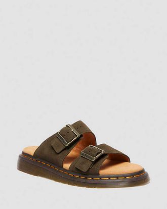 Dr. Martens Josef Wildleder Slide Sandalen in Gr&uuml;n, Gr&ouml;&szlig;e: 36