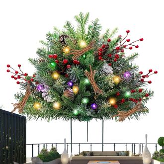 Generic K&uuml;nstlicher Weihnachtsbaum auf der - Festliche Weihnachtsbegr&uuml;nung im Freien, realistischer dekorativer aus Kiefernholz, saisonales Arrangementst&uuml;ck, 