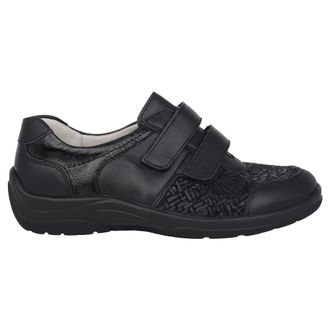 Waldl&auml;ufer Schwarze Ledersneaker mit breiter Passform - - Shoes - Damen - Schwarzk - 37 1/2 EU