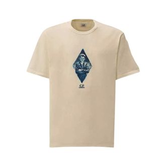 C.P. Company C.p. Company, Homme, Tops, Blanc, Taille: XL Compact 20/1 Jersey British Sailor T-shirt