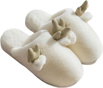 Valiclud Pantoufles Femme en Coton Beige Taille 38 Antid&eacute;rapantes et Chaudes Design No&euml;l pour Maison dInt&eacute;rieur Confort Hiver Chaussures Simples et Douillettes