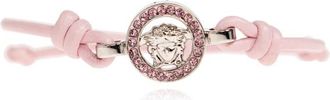 Versace Femme, Accessoires, Rose, Taille: ONE Size Bracelet en cuir et cristaux Medusa 95