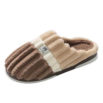 Generic Pantoufles antid&eacute;rapantes en polaire pour homme - Coupe large - &Eacute;l&eacute;gantes et d&eacute;contract&eacute;es - Confortables - Mousse &agrave; m&eacute;moire de forme - Talon bas - Se