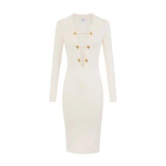 Elisabetta Franchi Femme, Robes, Beige, Taille: 40 FR Midi Robes