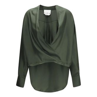 SA SU PHI Seidenwickelbluse - - Blouses & Shirts - Damen - Gr&uuml;n - L