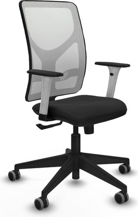 Piqueras y Crespo B&uuml;rostuhl, schwarz, mit wei&szlig;en und schwarzen Armlehnen, h&ouml;henverstellbare Lendenwirbelst&uuml;tze, ausgestattet mit Sincro 3 Positionen und Schneideschaum,